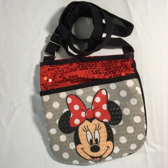 Disney | Accessories | Authentic Disney Minnie Mouse Sequin Crossbody ...